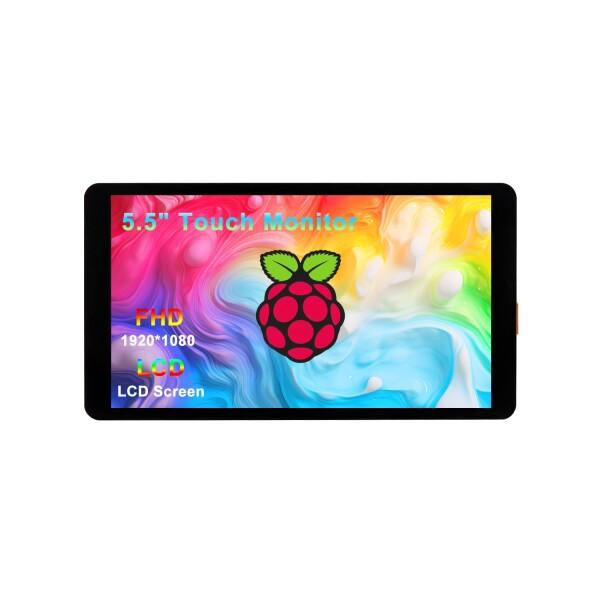 Wisecoco 5.5インチ タッチスクリーン LCDディスプレイ 1920 * 1080 モデルに用のRapberry Pi 5/4/4B/3B+/3A+ HDMI対応 Windows対応商品コード：49074118944型番：R055...