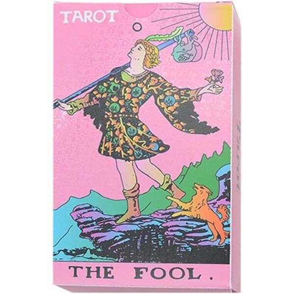タロットカード 78枚 ヴェルター・タロット Tarot cards タロット チャクラ 惑星 肯定 逆転 干支を学ぶ 幸運 カード愛好家 運命の占いカード ギフト 哲学を探る 初心者 (ピンク)(24時間以内に配達)商品コード：49074...