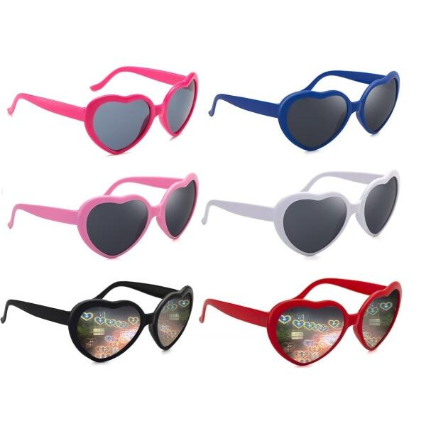 (DIFEIUKI) おもしろサングラス 6本セット 3D特殊効果眼鏡 ハート型 回折メガネ パーティーメガネ ファッション 太陽鏡 パーティー 仮装 サングラス イベント用 撮影小道具商品コード：49074161789型番：DIFEIUK...