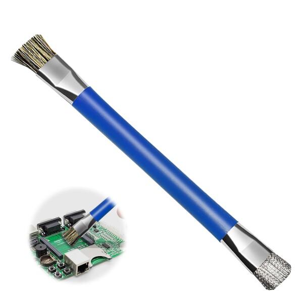 PAVIKE 耐久性帯電防止 ESD 安全クリーニングブラシ 静電気対策ブラシ 安全ブラシ金属 プラスチックハンドル ダブルエンドブラシ 残留接着剤除去 耐久性帯電防止 回路基板回路基板クリーン 携帯電話タブレット 修理用商品コード：490...