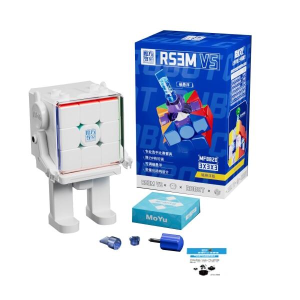 Moyu RS3M V5 3X3 霧面です スピード キューブ ロボット形ディスプレイ ボックス、3x3 パズル キューブ ステッカーなし rs3mv5 MagLev マスター キューブ スピード キューバーのためのギフト コーティング (...