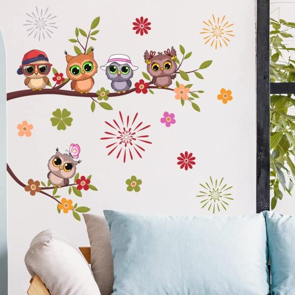 Mestiker 小鳥フクロウ ウォールステッカー 動物 可愛い DIY wall sticker decoration 壁紙シール はがせる おしゃれ 北欧 モダンアート インテリア ポスター ステッカー シール式ステッカー 飾り ウォー...
