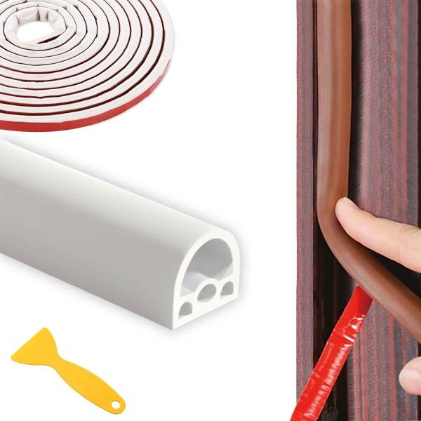 YUNHE 隙間テープ 高密度シリコーンゴム素材 隙間パッキン 防音テープ ゴムパッキン ドア隙間テープ 長さ6M 防音パッキン ドア 窓 気密 断熱 騒音軽減 すきま風防止 粘着テープ付き プラスチックヘラ付属(ホワイト, 幅14mm*厚...