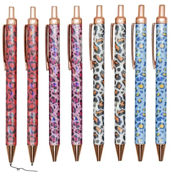 Maydahui おしゃれ ヒョウ柄 ノック式 ボールペン 8本セット 1.0mm 黒 インク 油性 かわいい クリエイティブ ボールペン 学校 教室 可愛い 文房具用品 手帳用 子供 学生 ギフト商品コード：49074587354型番：J...