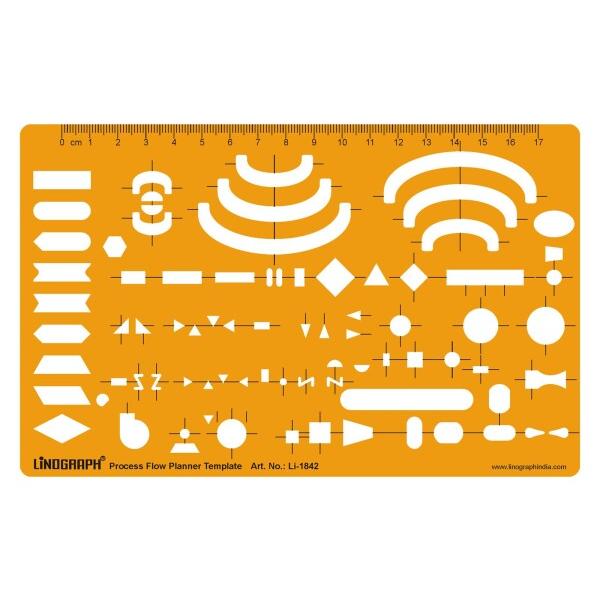 LinographプロセスフローPlannerテンプレートProfessional製図ステンシル オレンジ商品コード：49074588323型番：Lino-1842カラー：オレンジlinograph処理フローPlanner製図テンプレート販...
