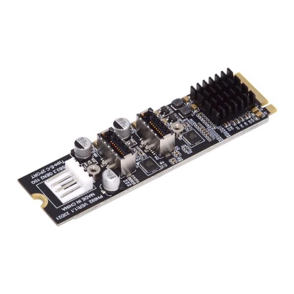 NFHK 10Gbps デュアルタイプE USB 3.1フロントパネルソケット NVME NGFF M-Key Expressカードアダプター マザーボード用商品コード：49074592880型番：NF-EP-020カラー：ブラック NVM...