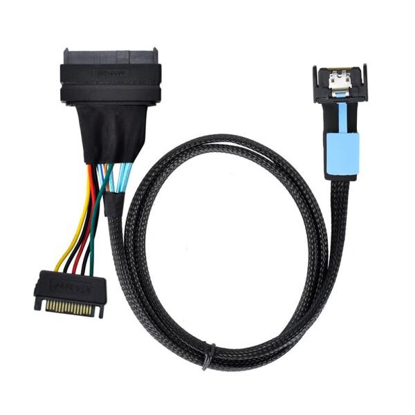 NFHK MCIO 4X Mini Cool Edge IO to U.2 SFF-8639 NVME PCIe PCI-Express ケーブル メインボードSSD用, NF-SF-081商品コード：49074593381型番：NF-SF...