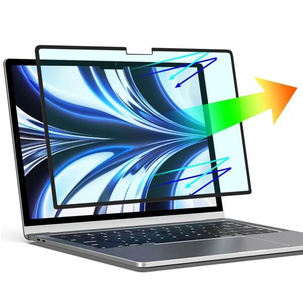 MacBook Pro 16インチ (M2 / 2023 / M1 2021) 用の ブルーライトカットフィルム 液晶保護フィルム 反射防止 アンチグレア 指紋防止 気泡防止 抗菌 保護シート 繰り返し 脱着可能 粘着式商品コード：4907...
