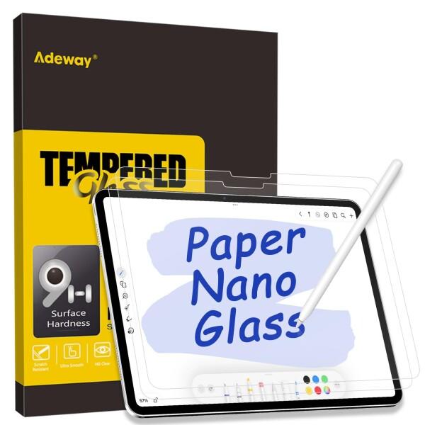 Adeway iPad Pro 11インチ用 保護フイルム（2024年、M4、第7世代）、(強化ガラス &amp; 紙のような質感) ? ノート取り、描画、スケッチに最適、反射防止、簡単取り付け、2枚入り商品コード：49074594895型...