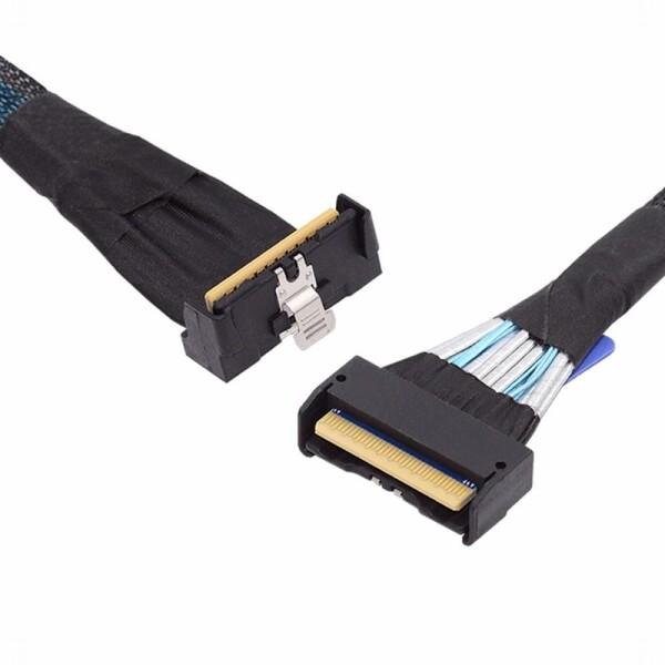 CY Cable PCI-E 5.0 Mini Cool Edge IO MCIO 角度付き PCI-E 8i 74ピン オス - MCIO 74ピン オス 延長ケーブル 35cm商品コード：49074595821型番：SF-063-UP-...