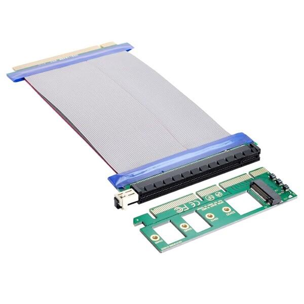 ChenYang CY NGFF M-Key NVME AHCI SSD - PCI-E 3.0 16x x16 垂直アダプター PCI-Eオス-メス延長ケーブル付き商品コード：49074595837型番：CY-EP-075+SA-001カ...