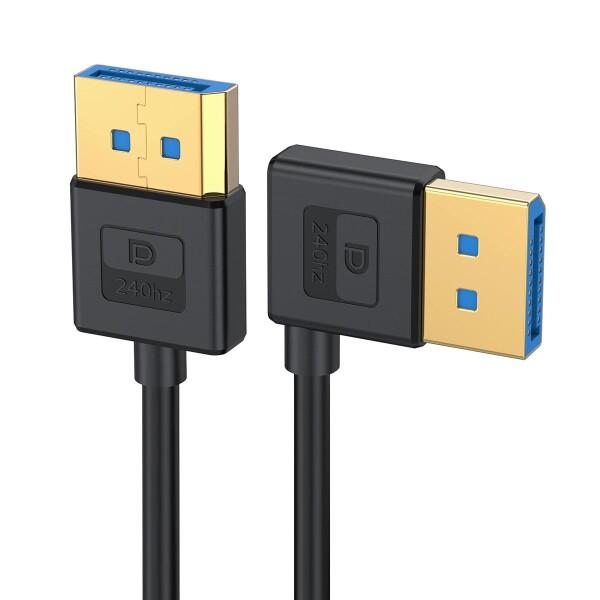 xiwai Ultrafine DisplayPort 1.4ケーブル 直角 8K 4K 3.2フィート/100cm、DP to DP 双方向 (UHD、8K@60Hz、4K@144Hz) ウルトラHD 32.4Gbps 90度延長コード ...
