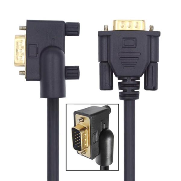 xiwai 90度 VGA RGBケーブル 直角オス-ストレートオス延長コード 3COAX+6C コンピューターモニタープロジェクター用 1m/3.3フィート商品コード：49074596091型番：DB-007-RI-1-0M-XYカラー：...