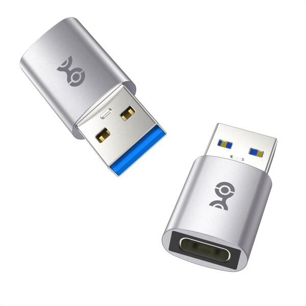 Cable Matters 2個セット 10Gbps USB-A USB-C 変換アダプタ、USB 3.2 高速データ転送＆急速充電対応、リバーシブル USBC ポート、USBA オス - USBC メス アダプタ、iPhone 17/16...
