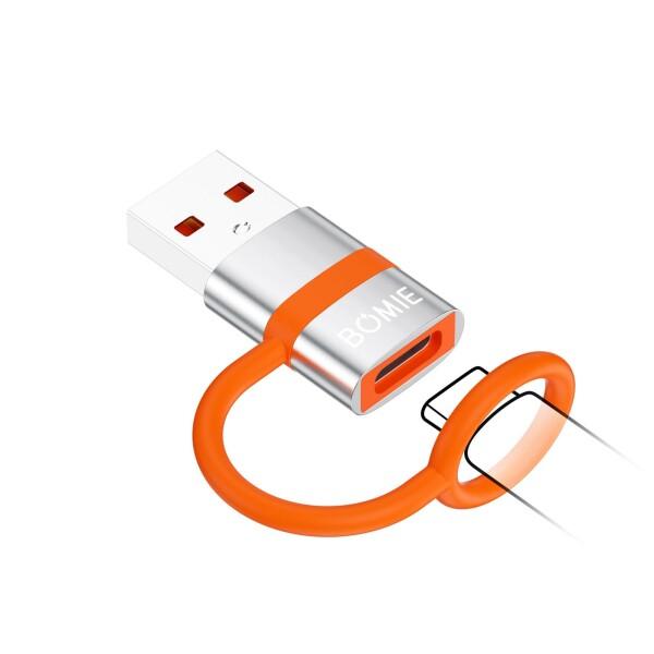 BOMIE USB Type-C 変換アダプタ PD27W/66W QC100W 急速充電 5Gbps高速データ転送 タイプC (メス) to USB3.0 (オス) OTG対応 紛失防止シリコンバンド設計 スマートチップ アルミシェル M...