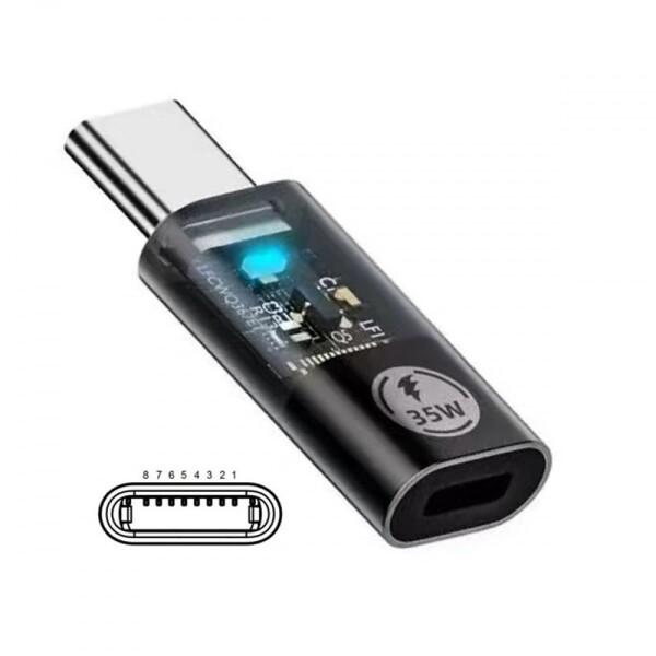 CY LED USB C アダプター タイプ C オス - メス データアダプター 8P 35W 電力 480Mbps iPhone 15、Android、タブレットと互換性あり商品コード：49074596931型番：U2-058-LT02...