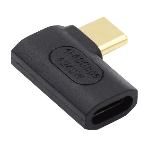 CY アダプター USB4 Type C オス-メス延長 240W 電源 40Gbps データ 8K ビデオアダプター 左右商品コード：49074597033型番：UC-103-RI-HXカラー：Black Angled Rightアングル...