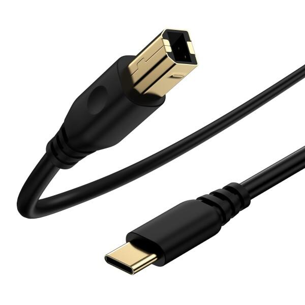 USB B to C プリンターケーブル USBケーブル Type-C to Type-B ケーブル 高耐久性 オーディオDAC ミキサー MIDIキーボード 電子ピアノ DJコントローラ プリンター ス キャナー FAXマシンなどに適用 ...