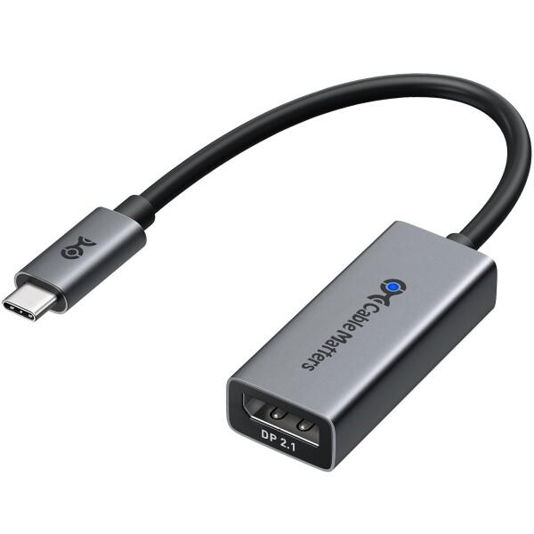 Cable Matters 80Gbps 単方向 USB C Displayport 2.1 変換アダプタ、(16K@60Hz / 8K@240Hz / 4K@960Hz / HDR対応) USB-C DisplayPort アダプタ、US...