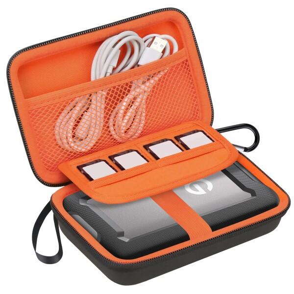 Lacdo ハードドライブキャリングケース 用 サンディスク Professional G-Drive ArmorATD - 頑丈なポータブル外付けハードドライブ HDD USB-C USB 3.2 Gen 1 1TB 2TB 4TB 5T...