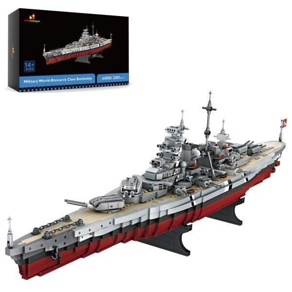 JMBricklayer 戦艦ビルディングブロックセット 60006、大人向け組み立ておもちゃ、第二次世界大戦のビスマルク海軍軍艦 船模型、軍事建築ブロック 組み立て 玩具、誕生日 クリスマス ギフト男の子 軍事愛好家 男性 14歳以上 (...