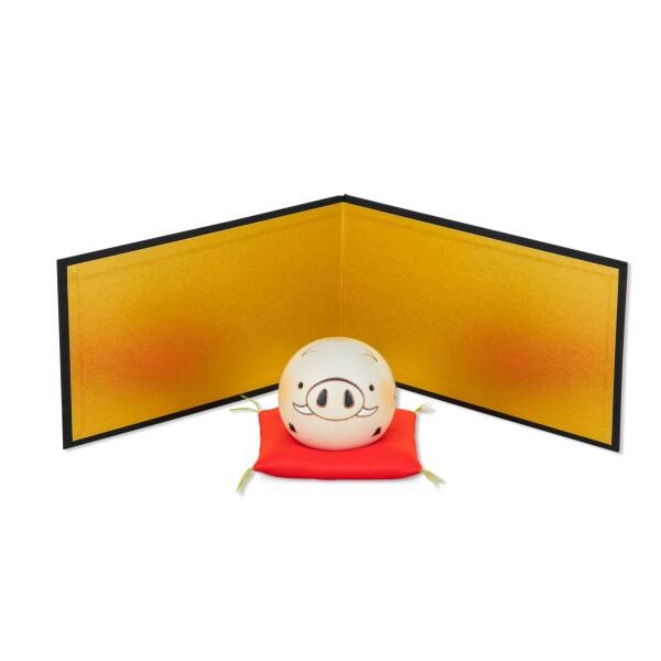 のレン 木製 干支飾り 十二支飾り (卯三郎こけし ゆらころ 亥セット 金屏風 座布団 付き） 縁起 吉祥 飾り/日本製 手作り こけし 工芸品 インテリア 置物 縁起物 迎春飾り 正月飾り japanese souvenir商品コード：4...