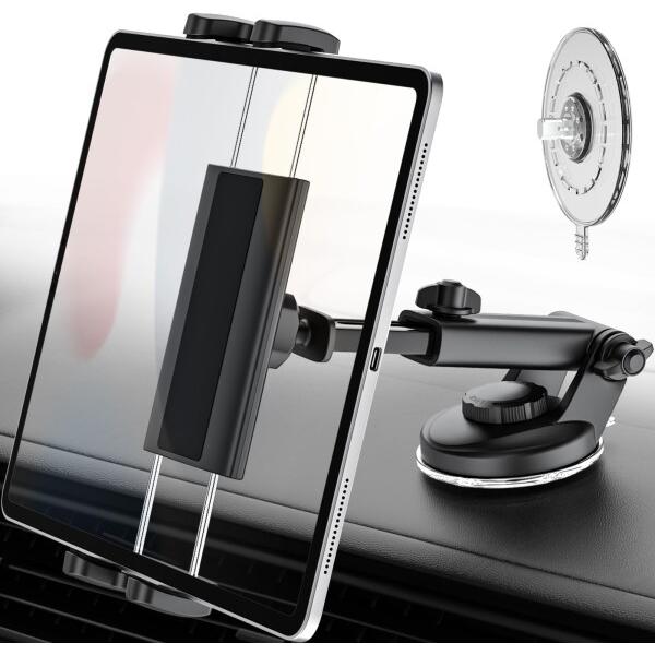 Dosvsi ダッシュボード タブレットホルダー 車載 吸盤式 タブレットスタンド iPad車載用ホルダー 粘着ゲル吸盤 超強力吸引力 伸縮アーム 自由調節 360度回転 取り付け簡単 車 フロントガラス スマホホルダー 日本語説明書付き ...