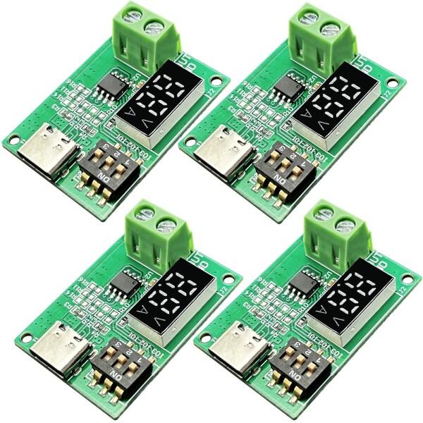 InnoMaker 4個 Type-C QC AFC PD2.0 PD3.0-DC急速充電デコイトリガーポーリング検出器 USB-PDノートパソコン電源供給変換ボード LED付き 5V/9V/12V/15V/20V固定電圧出力対応商品コード...