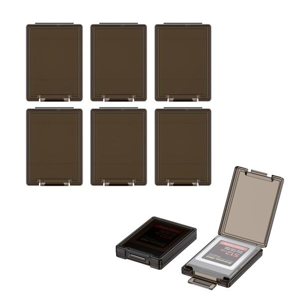 KIWIFOTOS 6枚セット 1枚収納 XQD CFexpress Type-B カードケース メモリーカードケース クリアケース XQDカードケース カード保護ボックス 薄型 軽量 防滴 防塵 携帯便利 透明の黒商品コード：490762...