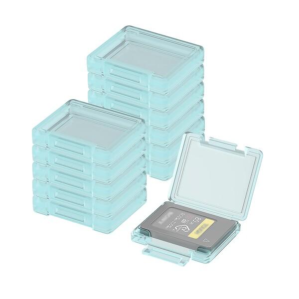 KIWIFOTOS 12枚セット 1枚収納 CFexpress Type-A カードケース メモリーカードケース クリアケース cfタイプa ケース カード保護ボックス 薄型 軽量 防滴 防塵 携帯便利 透明のブルー商品コード：490762...