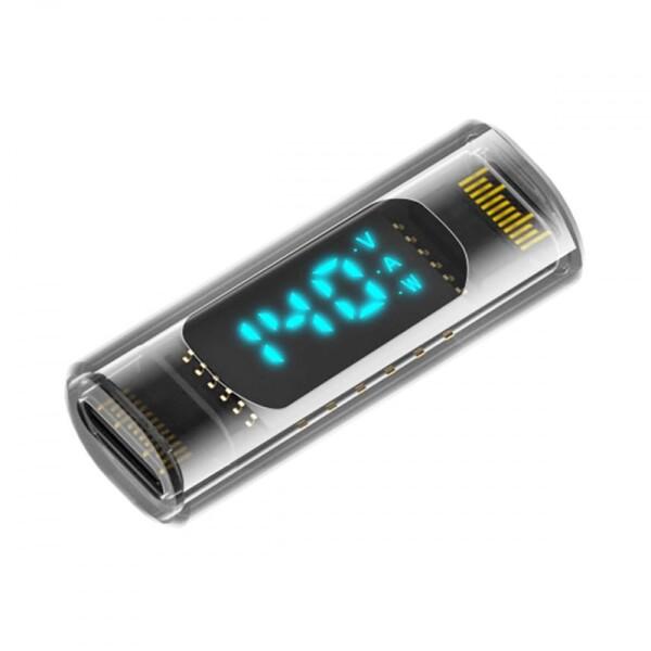 CY アダプター 透明 Type-C スマート LED ディスプレイ USB-C メス - メス延長アダプター USB4.0 40Gbps 140W 電流電圧監視テスター検出器商品コード：49076258599型番：UC-097-FF-HX...