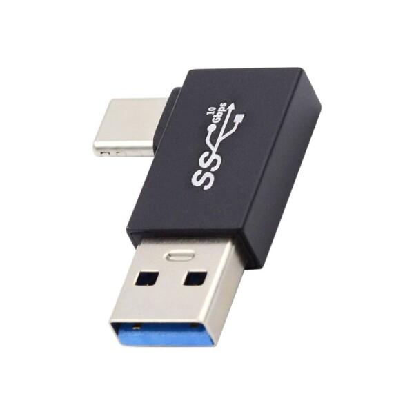 chenyang USB 3.0/3.1 コネクター USB C - USB 3.0 データ 10Gbps 充電アダプター 90度 直角商品コード：49076258683型番：CY-UC-070-TC003USB-Cはデバイスに接続し、US...