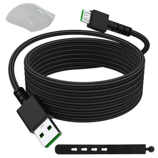 USB マイクロ編み込みマウス充電ケーブル、Naga Pro 20000 DPI 充電コード、Razer Naga Pro、DeathAdder V2 Pro、Basilisk、Viper Ultimate ワイヤレス ゲーミング マウス充...