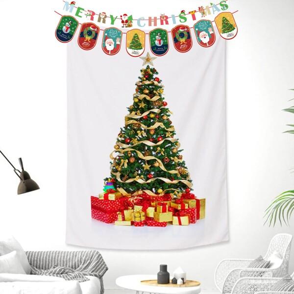 (BLOOMY CHIC) クリスマスツリー クリスマスツリー タペストリー 壁掛け おしゃれ 多機能 室内装飾タペストリー インテリア 部屋 カーテン オーナメント北欧 写真背景 撮影背景 100ｘ150cm商品コード：490762610...