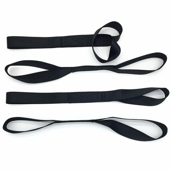 タイダウンストラップ 4個セット 荷締めベルト タイダウンベルト 荷物ベルト ソフトループ 固定ベルト 輸送 梱包 自転車 バイク 転倒防止 運搬用 オートバイ用 多用途工具 30.5*2.5cm（ブラック）商品コード：4907626230...