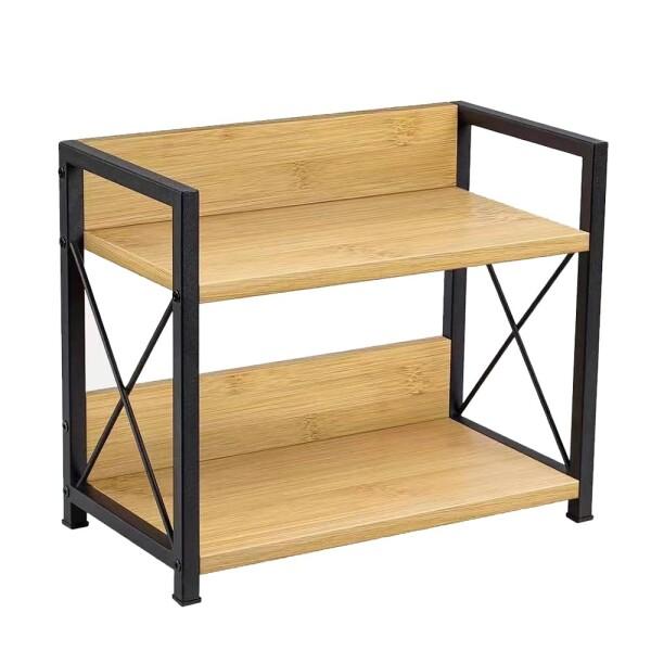 卓上 本棚 ラック デスク収納 棚板高さ調節可 2段 机上台 キッチン収納 調味料ラック ノート パソコン台 卓上 (ウッド色, 幅33×奥行16×高さ26cm)商品コード：49076267817型番：xzwjサイズ：幅33×奥行16×高さ...