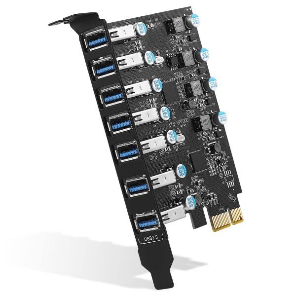 Farboko PCI-E USB 3.0拡張カード、7ポート（4 USB タイプA）、PCI Express アドインカード、Windows 10/8/7/XP以上対応商品コード：49076268858型番：up7000サイズ：7 USB...