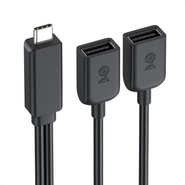 Cable Matters USBCオス - デュアルUSBAメススプリッターケーブル 30cm、USB C Yスプリッター、USBC USB 2.0 ケーブル、480Mbpsデータ転送、BC 1.2充電対応商品コード：4907627126...