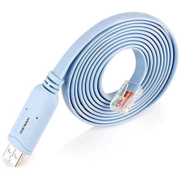 OIKWAN(オイクウァン) コンソールケーブルUSB-RJ45 USBケーブル ルーター/スイッチ/Windows 7/8/10対応 (10フィート)商品コード：49076271290型番：AQ-1912サイズ：10 ftカラー：ブルーO...