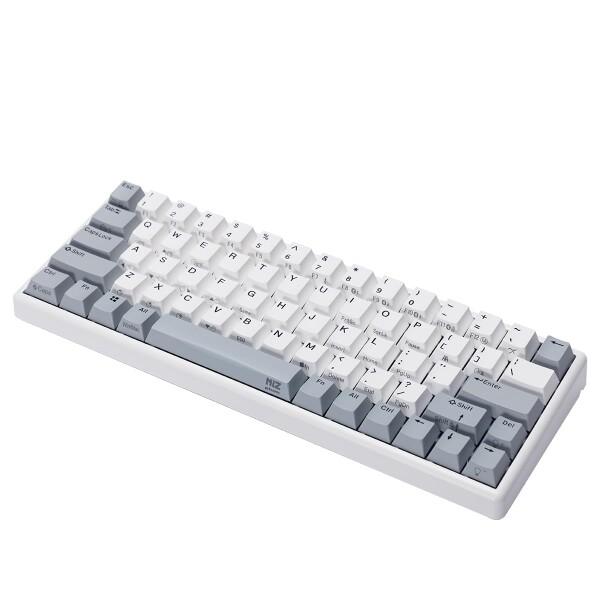 NiZ キーボード  静電容量無接点方式 ワイヤレスキーボード 白い 66キー キー荷重35g 英語配列 PBT製キーキャップ搭載 Win/Mac両対応 ワイヤレスキーボードBluetooth/2.4G/有線 専用ソフトウェア キーマップ変...