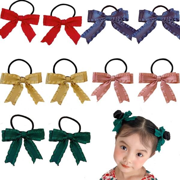 OuJyO ヘアゴムキッズ 可愛いヘアゴム蝶結び10本セット ヘアゴムリボン 黒髪ゴム 女の子ヘアアクセサリーキッズ おしゃれ幼児髪留め 成人式髪飾り お祭り髪飾り baby girlお祝いギフト 誕生日プレゼント商品コード：4907640...