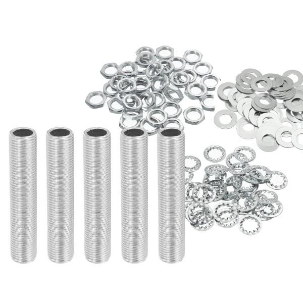 YOKIVE 35個入りランプパイプキット 1/8IPスレッド2インチ長 六角ファスナーアソートメント ロックナットとワッシャー付き パティオ照明 DIYプロジェクトに適用商品コード：49076434020型番：yof220801kk001...