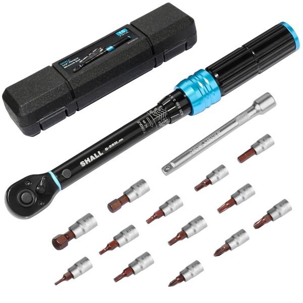 SHALL 1/4インチトルクレンチセット5-25N?m 15点組 14PCSアクセサリー（H2.5、H3、H4、H5、H6、H8、H10、PH1、PH2、PH3、T20、T25、T30、100mm延長バーが ー 自転車用 バイク 車商品コ...