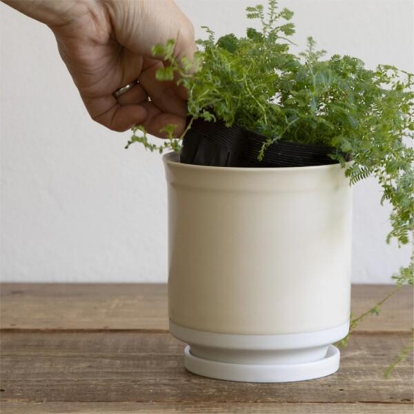 Leaf88 日本製 植木鉢 受け皿付 10.5x11.5cm 3.5号 波佐見焼 (アイボリーx白)商品コード：49076447908型番：hyz2サイズ：10.5x11.0cmカラー：白x白直径:10.5cm,高さ:11.0cm,重量4...