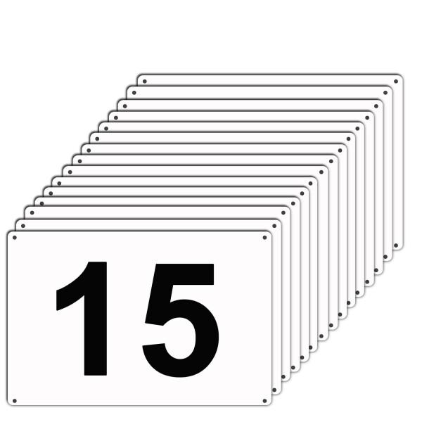XILIWU 駐車場番号プレート 15枚セット 250×165mm 1.5mmPVC製 穴あり 角丸 (No.1~No.15)商品コード：49076453238型番：PARKINGNUMBERサイズ：小型 (9.84 x 6.49 インチ)...