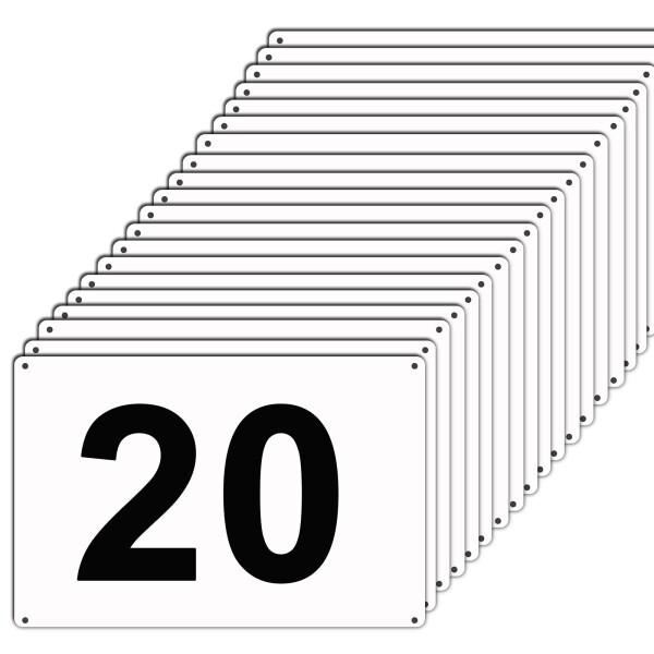 XILIWU 駐車場番号プレート 20枚セット 250×165mm 1.5mmPVC製 穴あり 角丸 (No.1~No.20)商品コード：49076455718型番：PARKINGNUMBERサイズ：10 x 6.5 インチカラー：No.1...