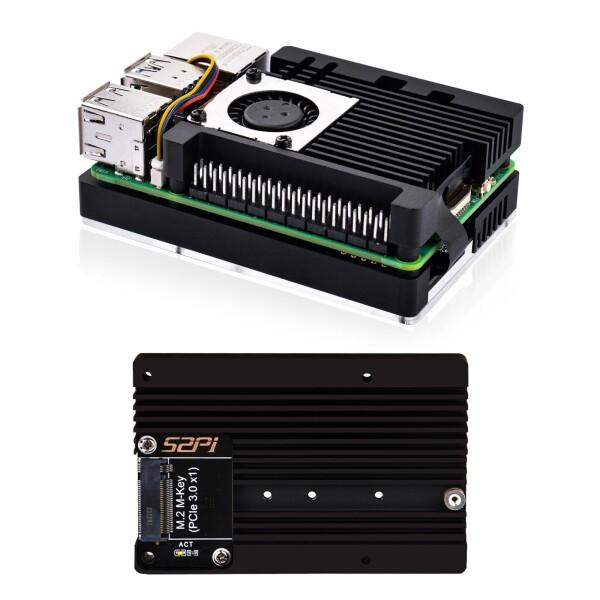 GeeekPi Armor ケース、CN01 M.2 M-Key PCIe 3.0 アダプター付き、Raspberry Pi 5 用、M.2 NVMe SSD 2230/2242/2260/2280 をサポート商品コード：490764684...