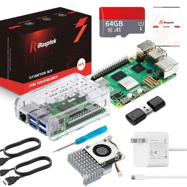 iRasptek Starter Kit For Raspberry Pi 5/ラズベリーパイ5 RAM 2GB ? 64GB ラズベリーパイ OSをプリインストー（透明）商品コード：49076468458型番：iRasptek-JP-PI...
