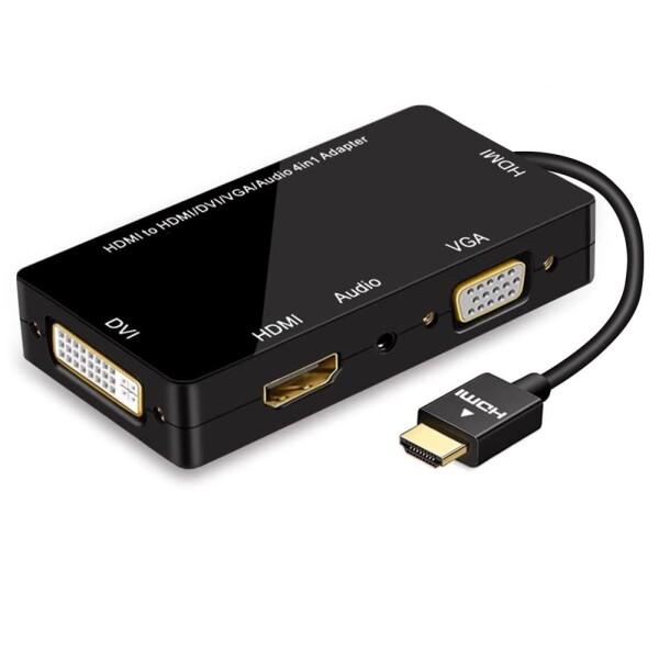 ConnBull HDMI 変換 VGA DVI HDMI 音声出力 多機能 変換 4合1 アダプタ 3840*2160 4K解像度 多ポートビデオ変換アダプター プロジェクター PC HDTV等に対応商品コード：49076468473型番...