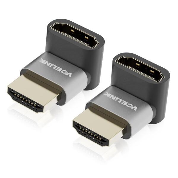 VCELINK HDMI L字 コネクタ 18Gbps 270度変換 2個セット L型 変換 アダプタ HDMI延長 オスーメス HDMIケーブル 向き変更 8K@60Hz 4K@120Hz HDR TV Stick 対応商品コード：490...